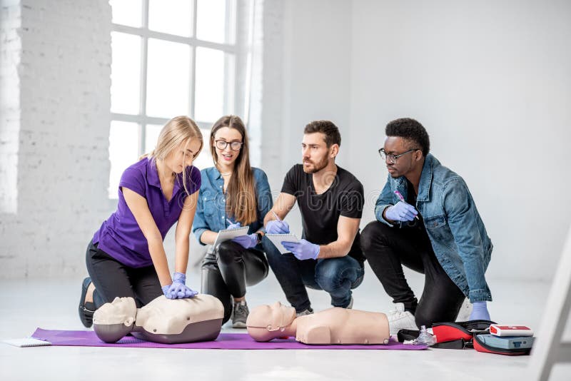 Group of Young People during the Medical First Aid Courses Indoors ...