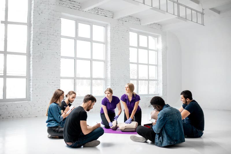 Group of Young People during the Medical First Aid Courses Indoors ...