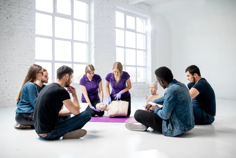 Group of Young People during the Medical First Aid Courses Indoors ...
