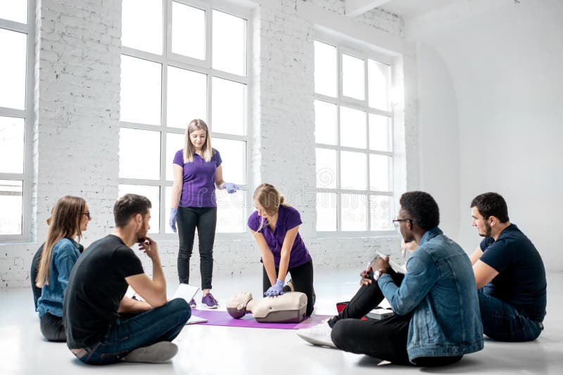 Group of Young People during the Medical First Aid Courses Indoors ...