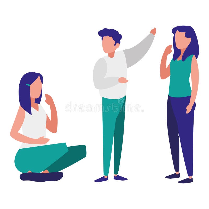 Group of Young People Modeling Characters Stock Vector - Illustration ...
