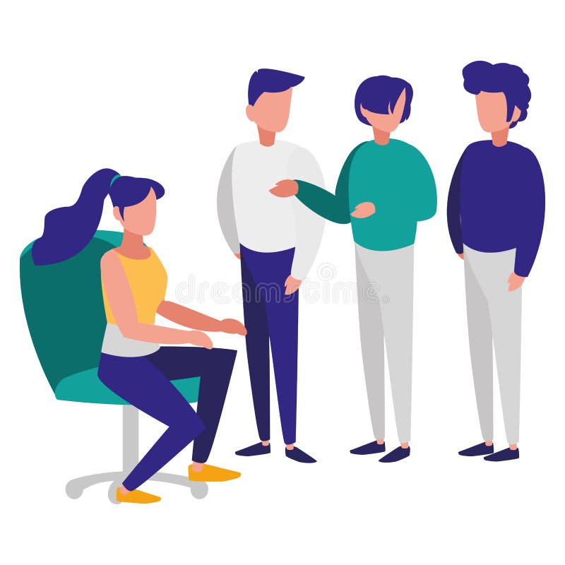 Group of Young People Modeling Characters Stock Vector - Illustration ...