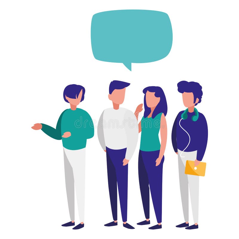 Group of Young People Modeling Characters Stock Vector - Illustration ...