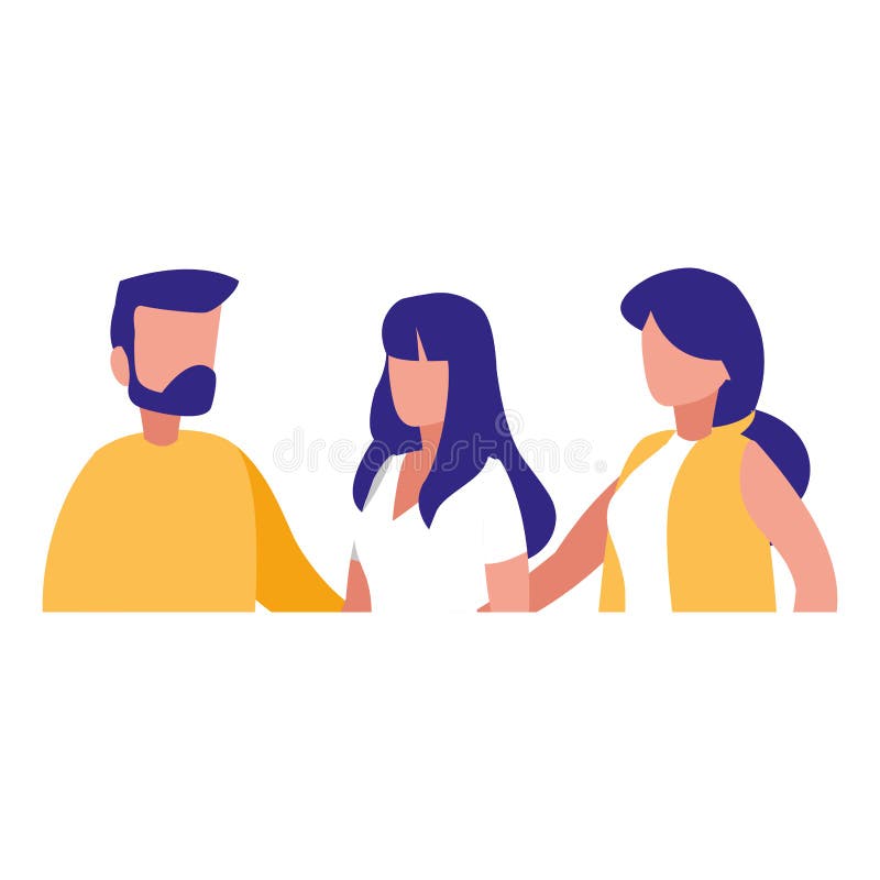 Group of Young People Modeling Characters Stock Vector - Illustration ...