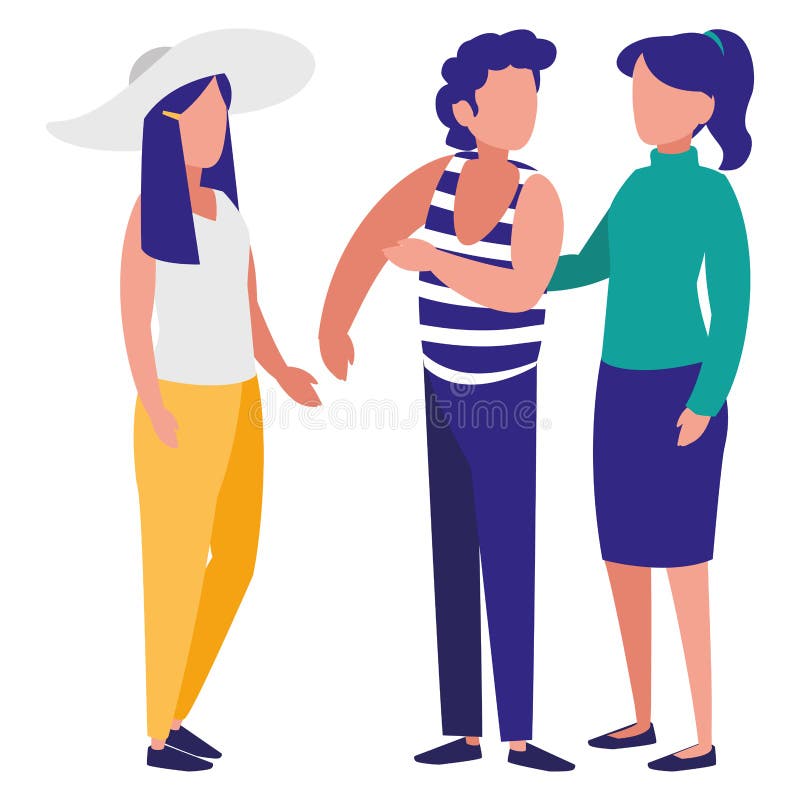 Group of Young People Modeling Characters Stock Vector - Illustration ...