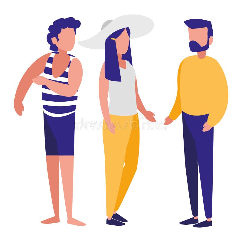 Group of Young People Modeling Characters Stock Vector - Illustration ...