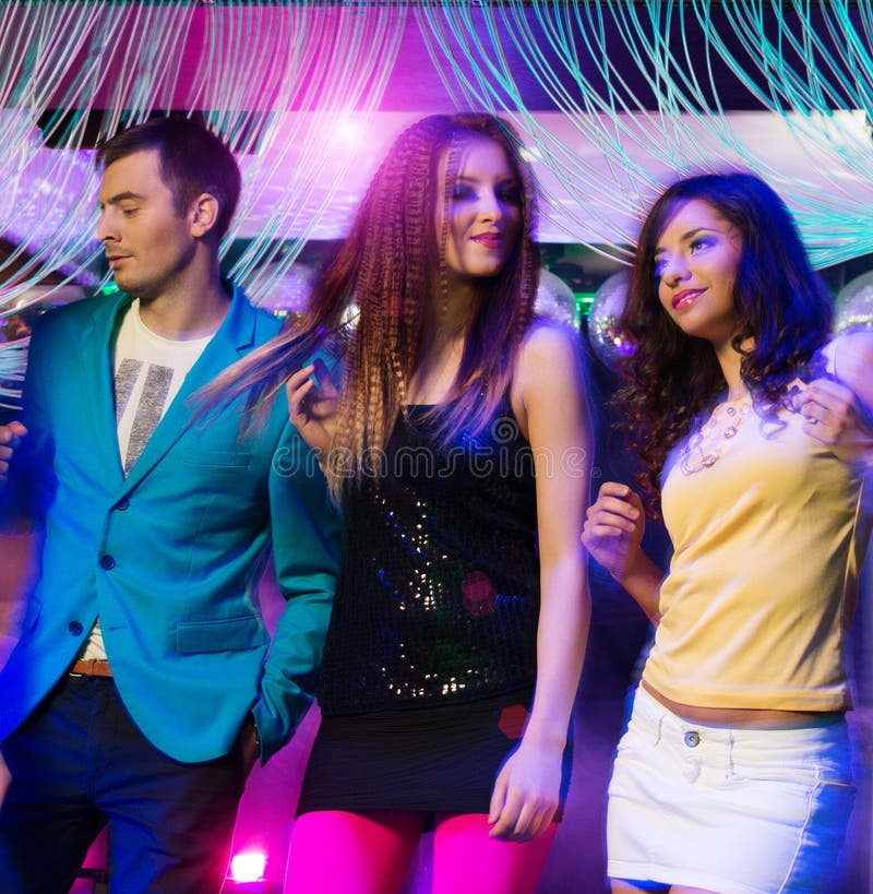 Group of Young People at Night Club Stock Photo - Image of ...