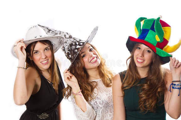 Group Young People in Party Hat Stock Photo - Image of positive ...