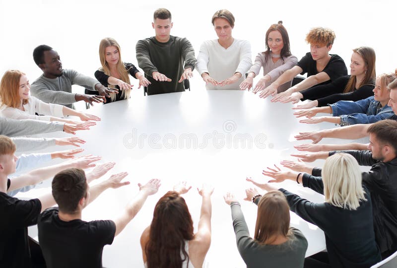 Group of Young People Performing an Exercise in a Teambuilding Class ...