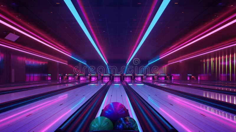 A Group of Young People Playing Bowling, Laughing and Enjoying the ...