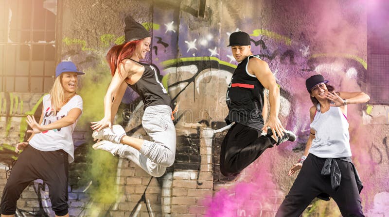 Group of Young People Practices Body Jam Stock Image - Image of adult ...