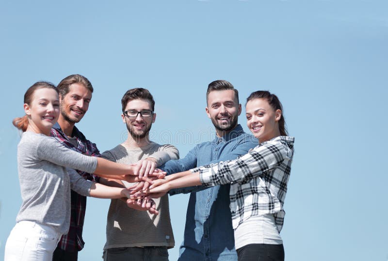 Group of Young People Shows Their Unity. Stock Photo - Image of company ...