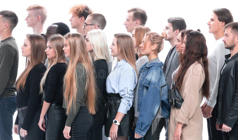 Group of Young People Standing Behind Each Other Stock Image - Image of ...