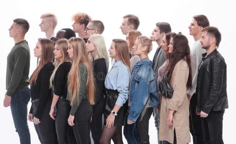 Group of Young People Standing Behind Each Other Stock Photo - Image of ...