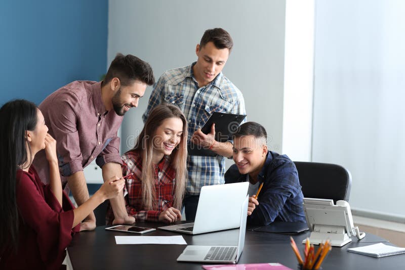 Group of Young People Studying at the University Stock Image - Image of ...