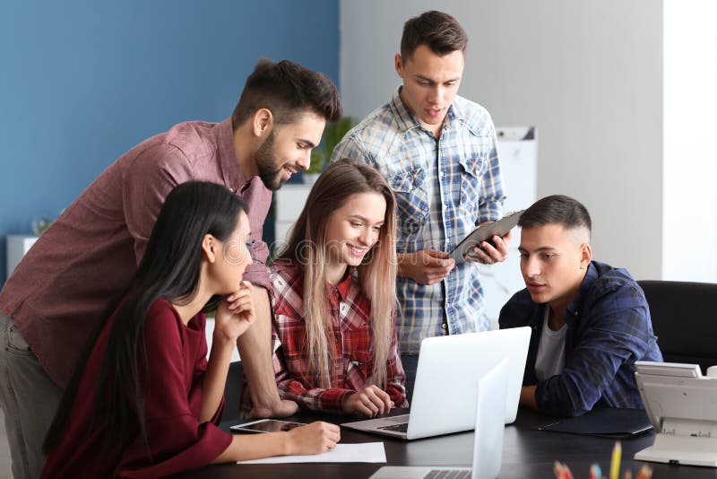 Group of Young People Studying at the University Stock Image - Image of ...