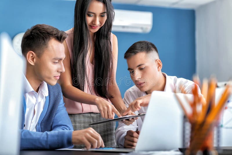 Group of Young People Studying at the University Stock Photo - Image of ...