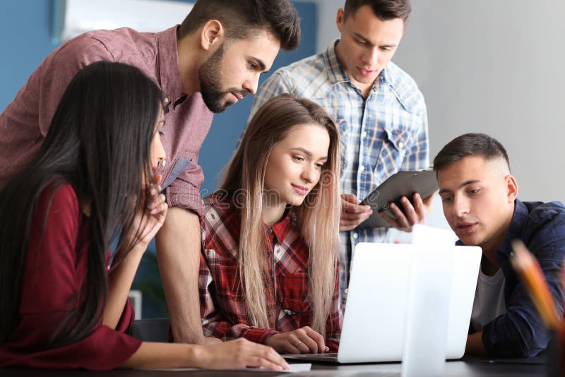 Group of Young People Studying at the University Stock Photo - Image of ...