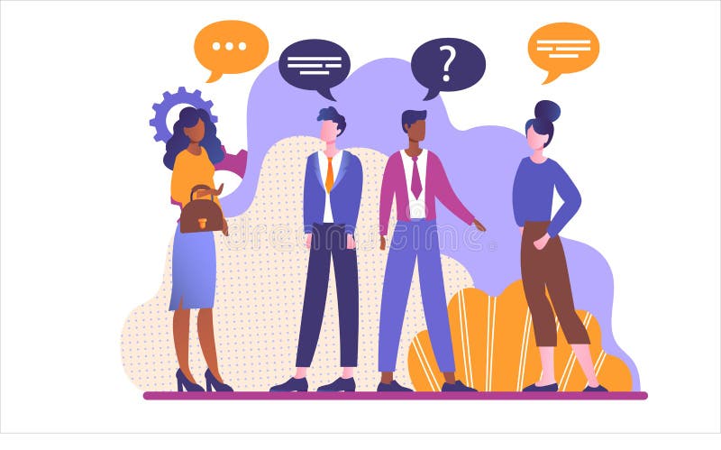 Group of Young People Talking and Thinking Together on the Street Stock ...