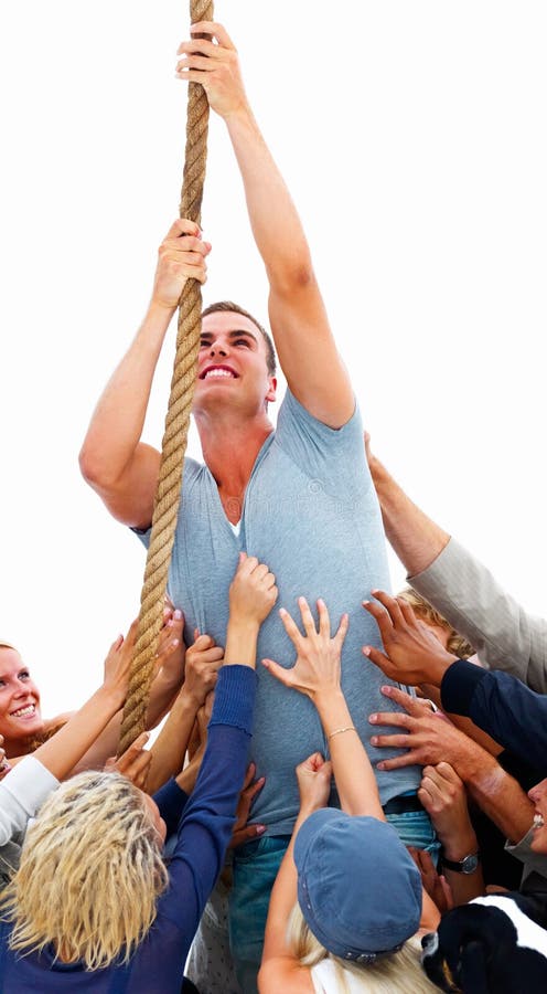 Group of Young People Trying To Hold Down Man Stock Image - Image of ...