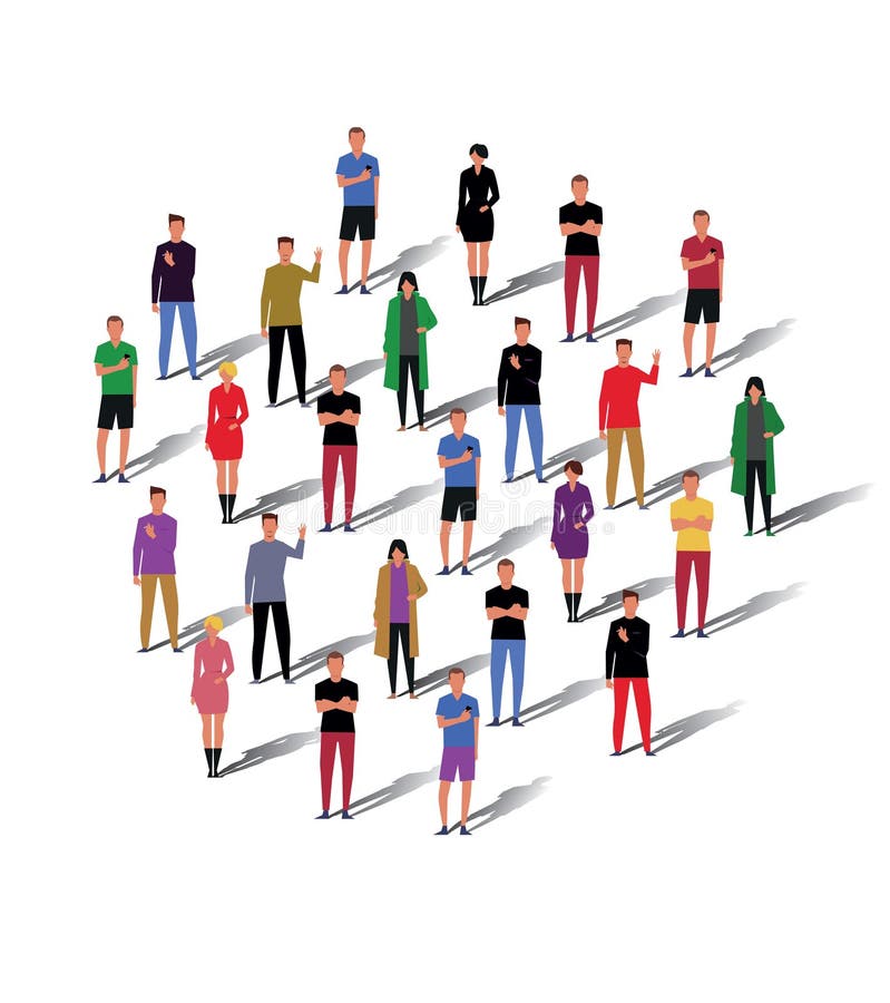 Group of Young People, Vector Graphics Stock Vector - Illustration of ...