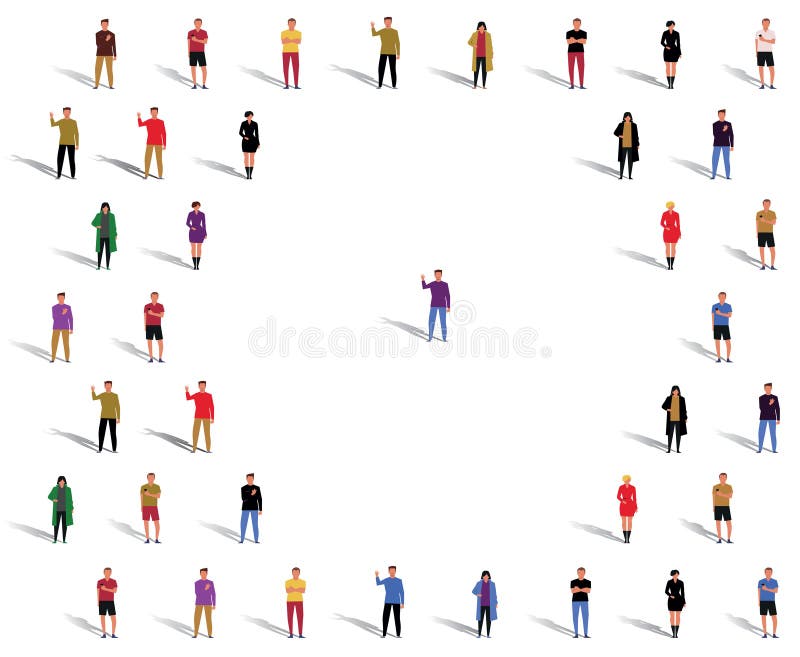 Group of Young People, Vector Graphics Stock Illustration ...