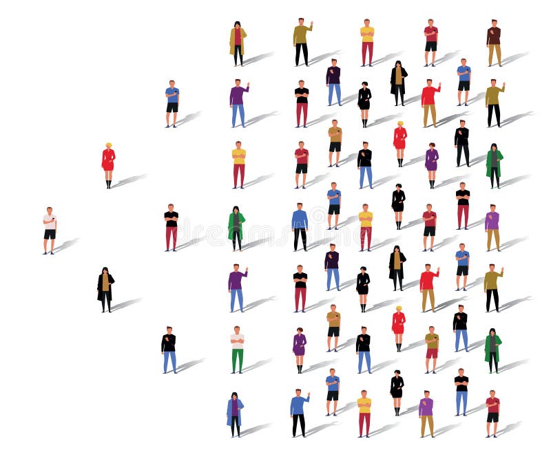 Group of Young People, Vector Graphics. Stock Vector - Illustration of ...