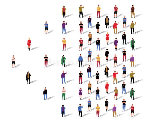 Group of Young People, Vector Graphics. Stock Vector - Illustration of ...