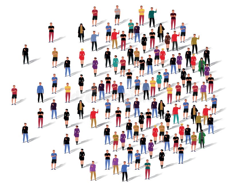 Group of Young People, Vector Graphics. Stock Vector - Illustration of ...