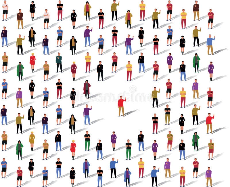 Group of Young People, Vector Graphics Stock Vector - Illustration of ...