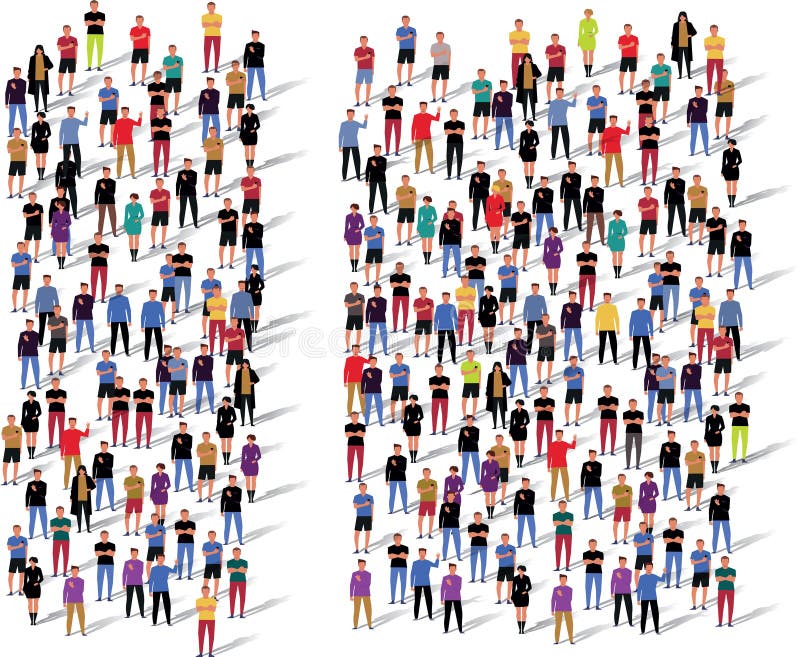 Group of Young People, Vector Graphics Stock Vector - Illustration of ...