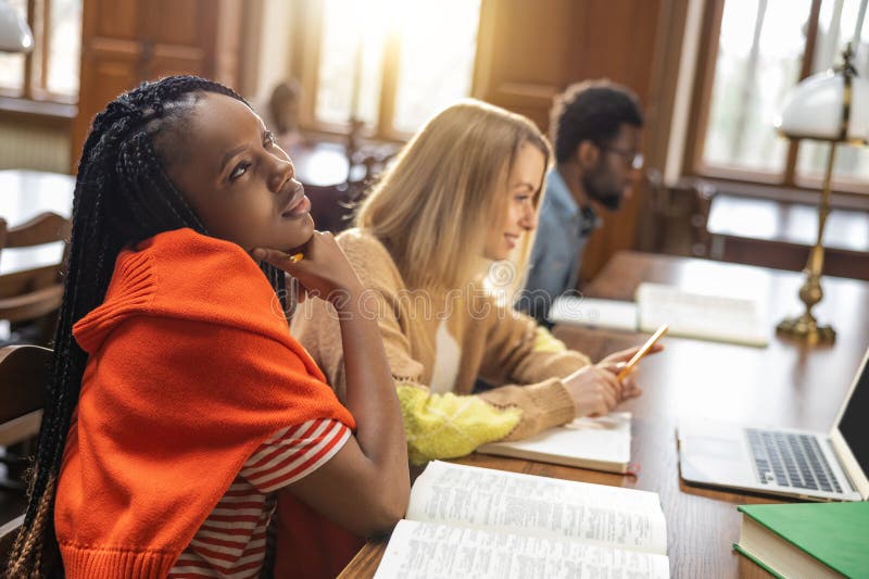 Group of Young People Working on the Project Together and Looking ...