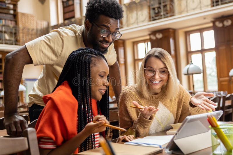 Group of Young People Working Together on the Project Stock Image ...