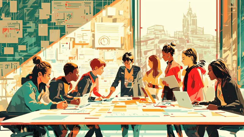 Creative Team Collaborating in a Modern Office Space with Technology ...