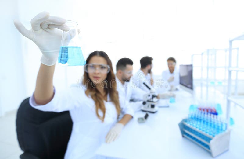 Group of Young Scientists Working in the Laboratory. Stock Image ...