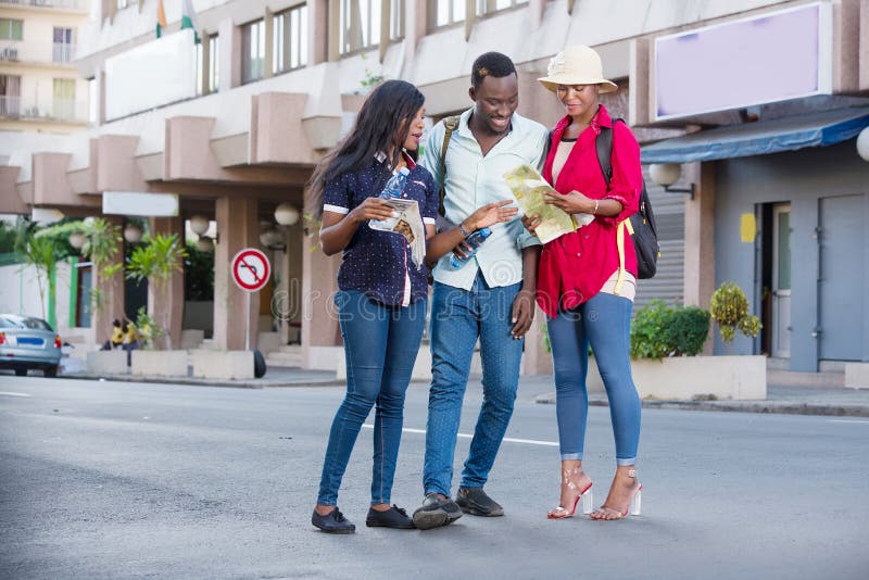 Group of Young Smiling Tourists Stock Photo - Image of lifestyle ...