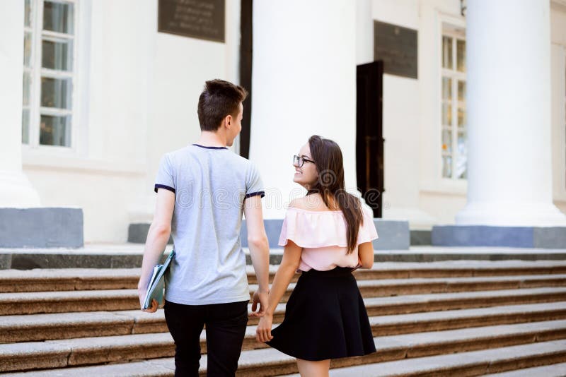 A Group of Young Students Go To Classes Stock Photo - Image of ...