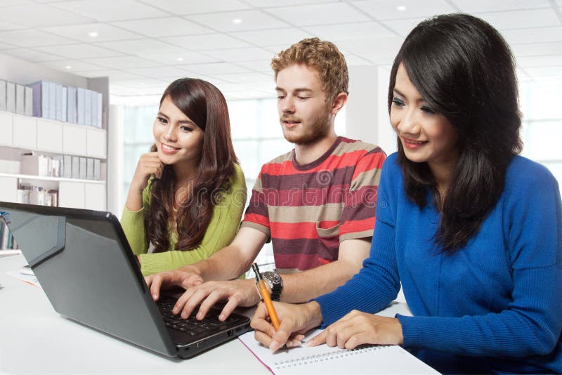 Group of Students Using Mobile Phone Stock Photo - Image of success ...