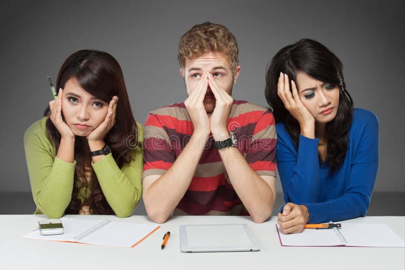 Group Of Confused Students