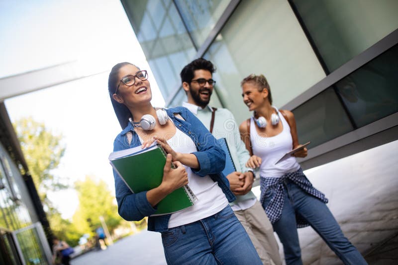 Group of Young Students are Studying Together in University Stock Photo ...