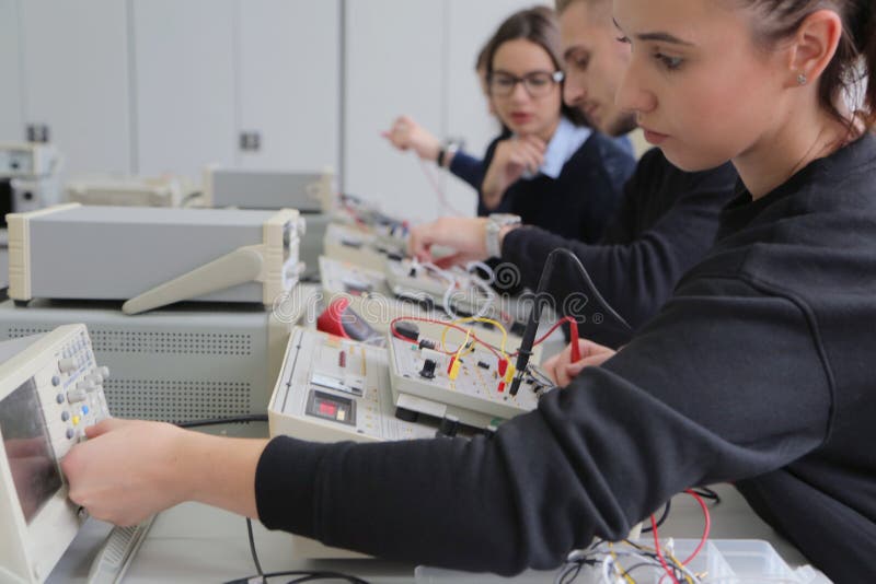 Group of Young Students in Technical Vocational Training with Teacher ...