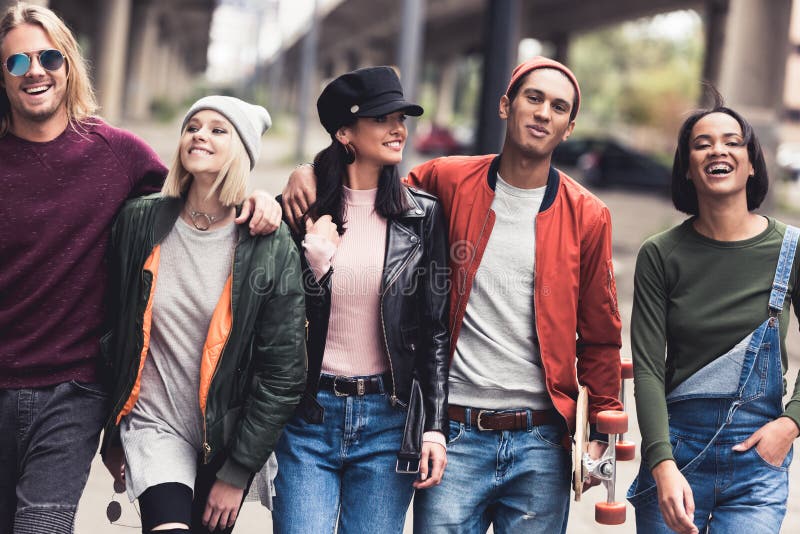 Group of Young Stylish People Stock Image - Image of fashion ...