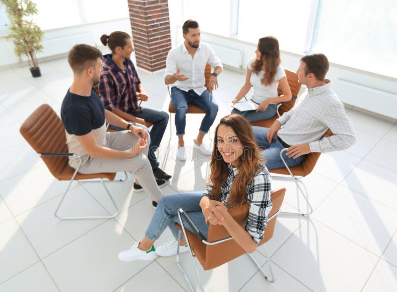 Group of Young Talented Employees Stock Photo - Image of company ...