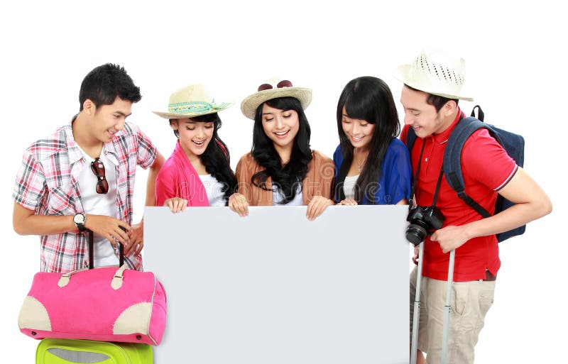 Group of young tourist stock photo. Image of joyful, beauty - 29363078