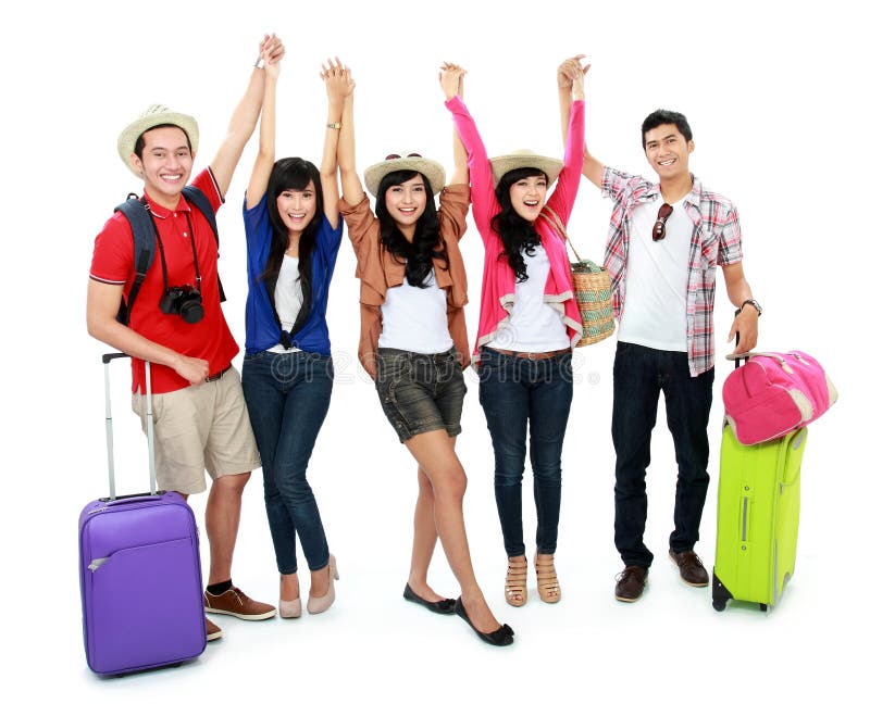 Group of young tourist stock image. Image of beauty, portrait - 29363085