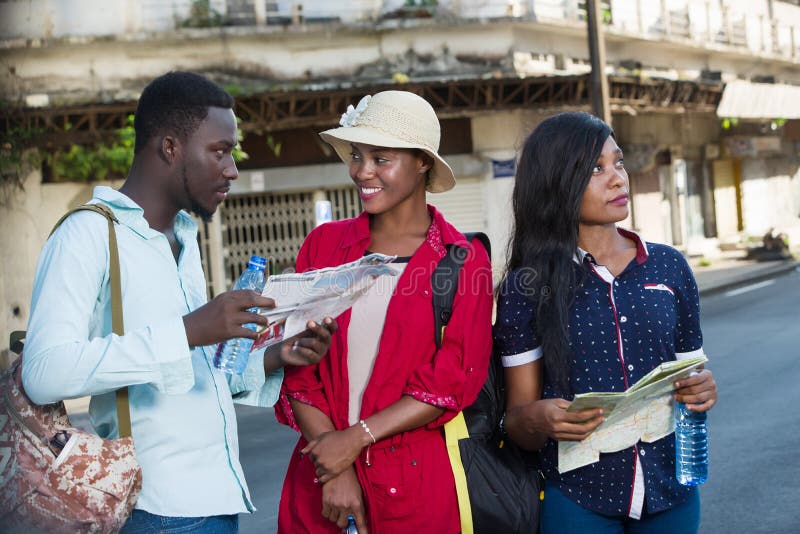 Group of Young Tourists, Smiling Stock Photo - Image of female ...