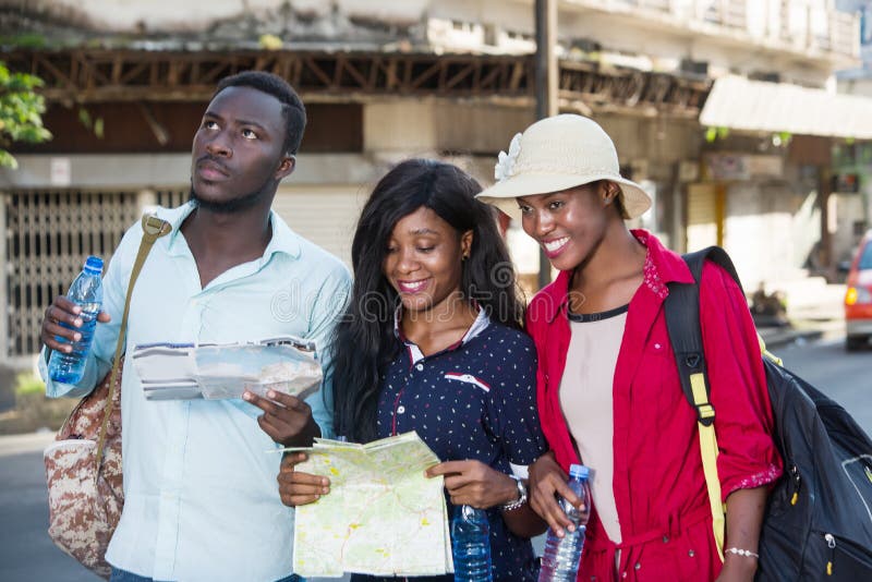 Group of Young Tourists, Smiling Stock Photo - Image of adventure, bags ...