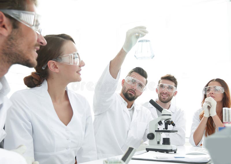 Group of Young Workers are Working in Biochemistry Lab, Stock Image ...