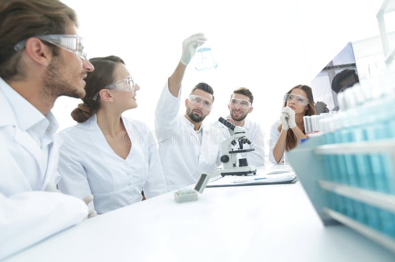 Group of Young Workers are Working in Biochemistry Lab, Stock Image ...