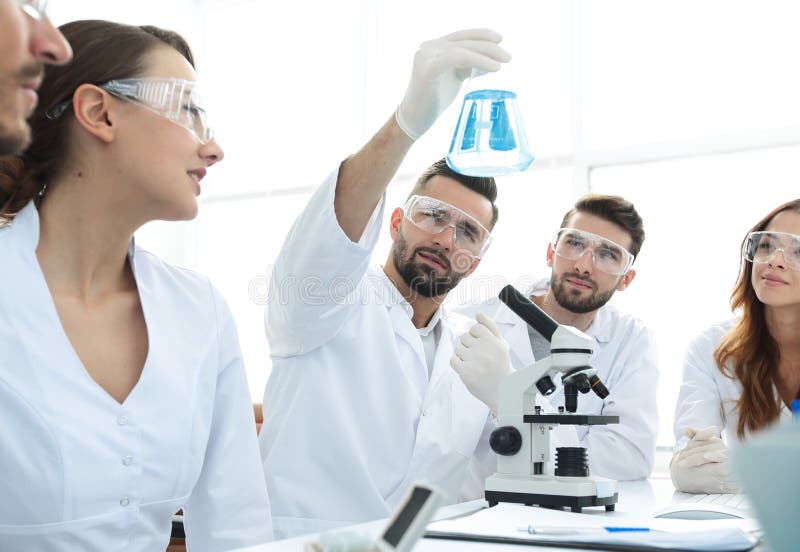 Group of Young Workers are Working in Biochemistry Lab, Stock Image ...